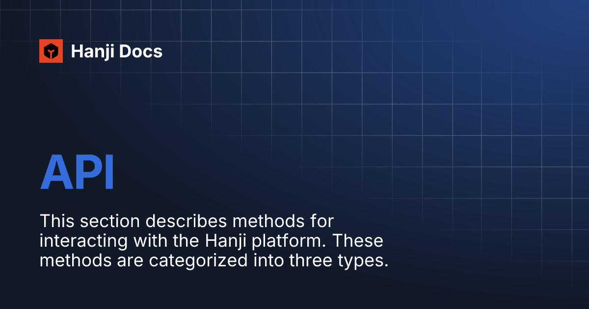 API | Hanji Docs